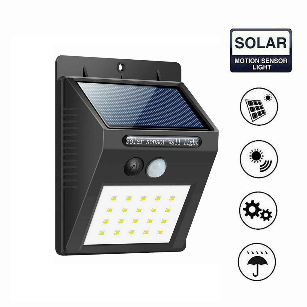 Pack 10 Focos Solar 20 Led Con sensor de Movimiento – Luces Led Chile