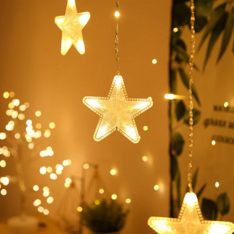 Cortina De Luces Forma Arco De Estrellas – Luces Led Chile